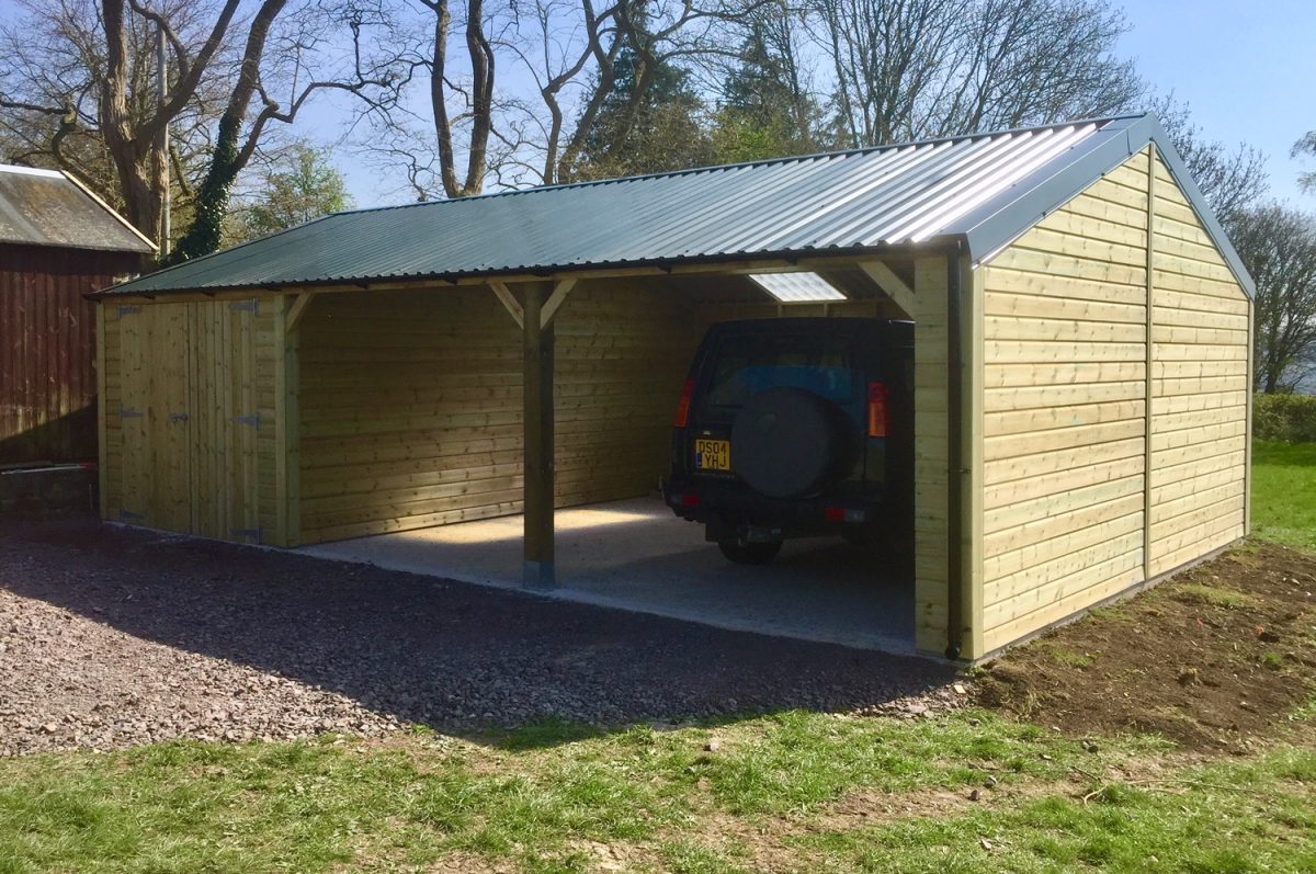 DOUBLE CAR PORT & WORKSHOP – Longcross Stables